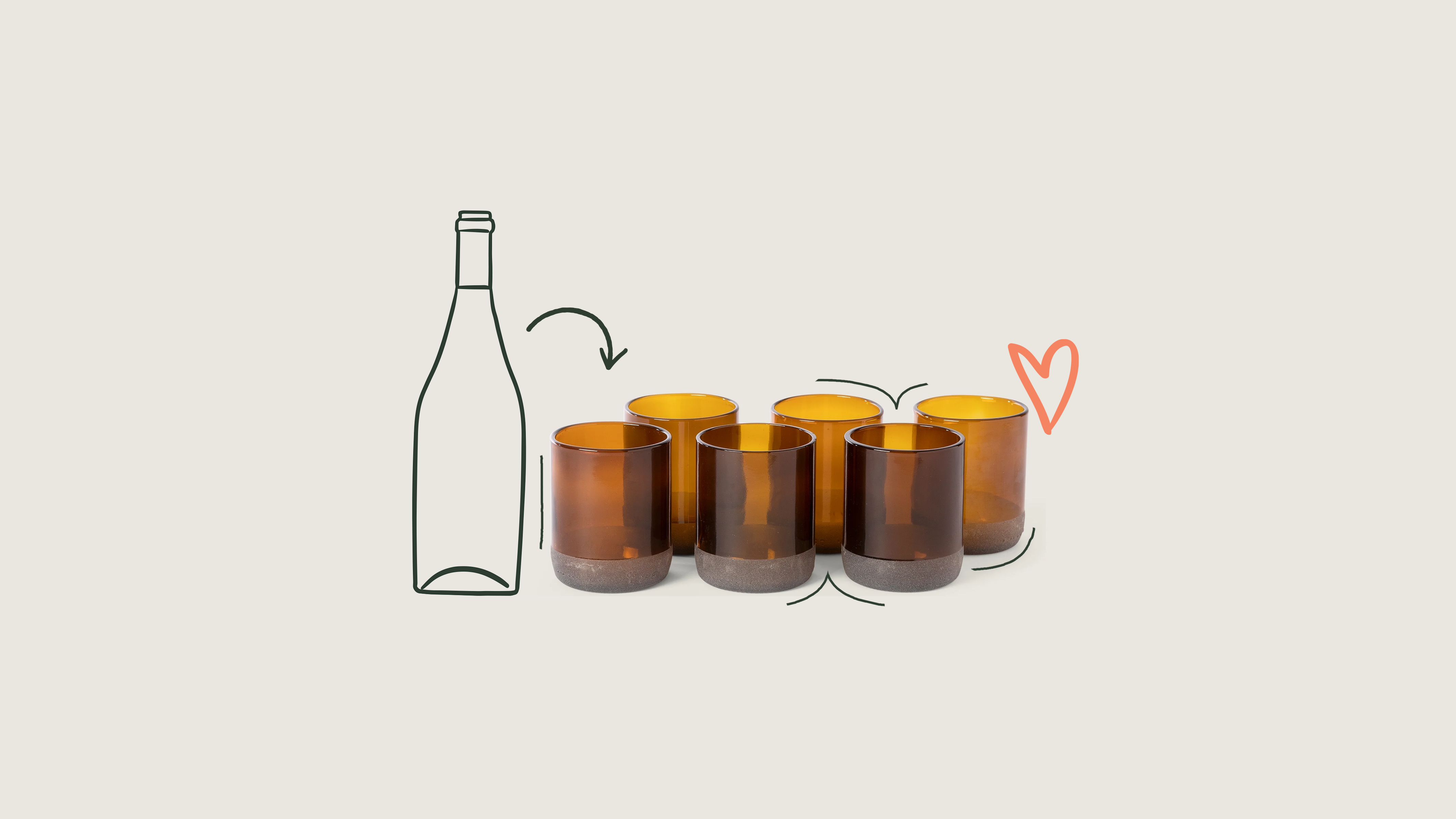 IWAS a Beer/Wine Bottle | Upcycled Glassware Collection | Sustainable ...